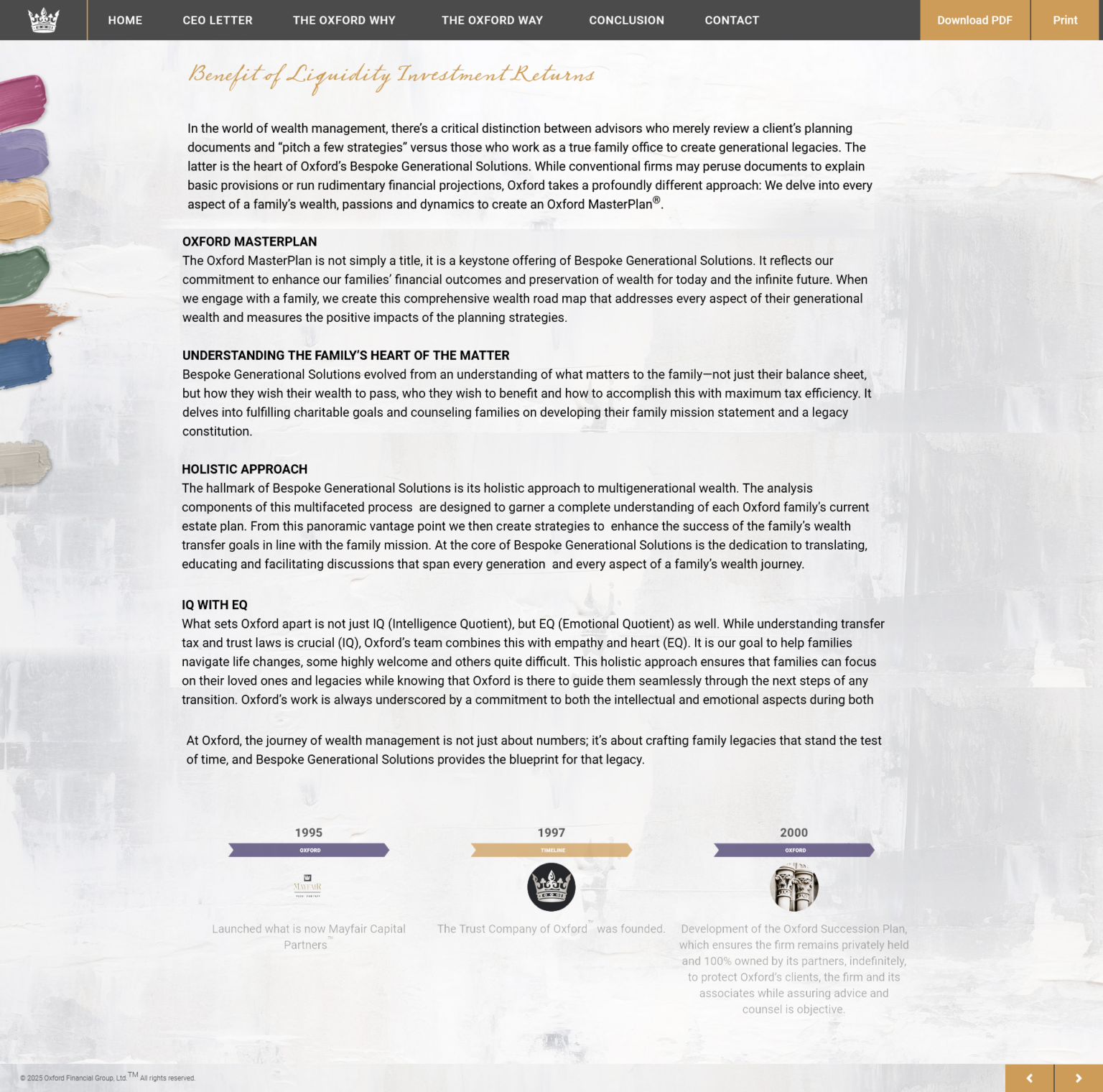 Benefit of Liquidity Investment Returns - Oxford Financial Group Annual ...